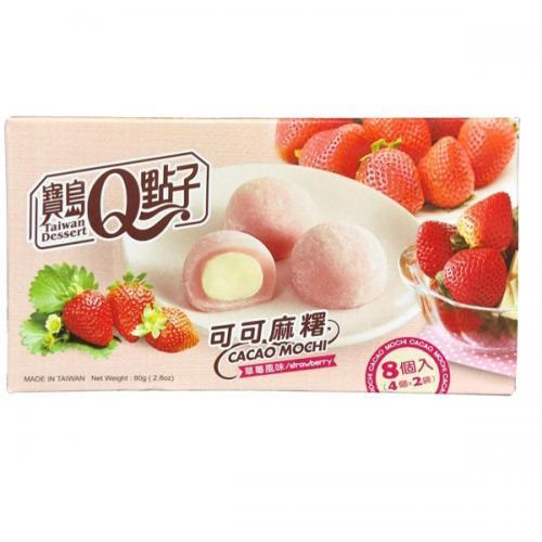 宝岛Q点子 可可麻薯 草莓味 80g_雪糕甜点_休闲食品_乐动易购-ledoshop